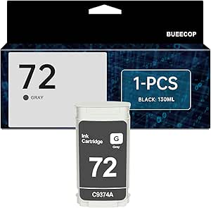 Amazon.com: 72 C9374A Gray Ink Cartridge Compatible with HP T1100 T1120 ...