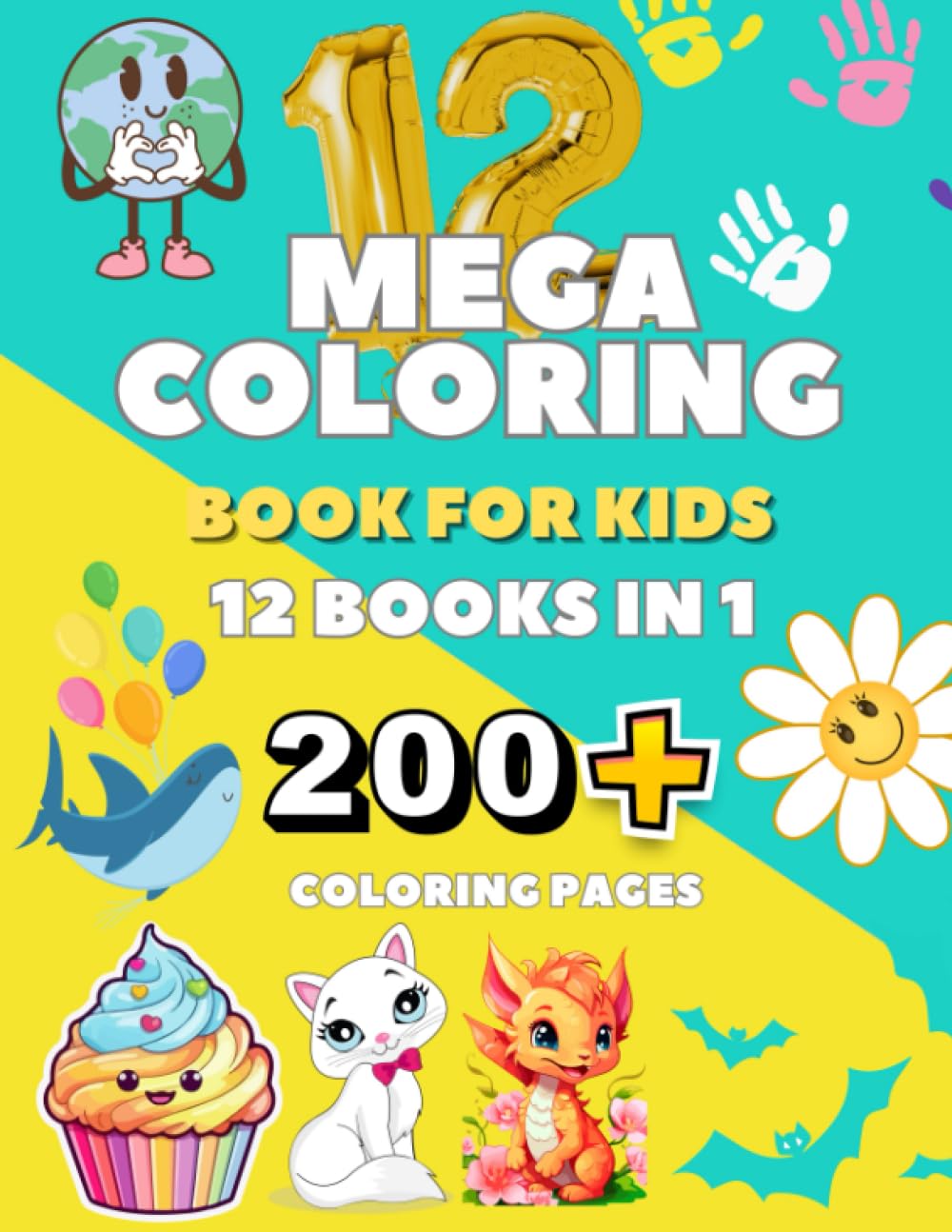Mega Coloring Book for Kids: 12 Books in 1 with 200+ Coloring Pages of ...