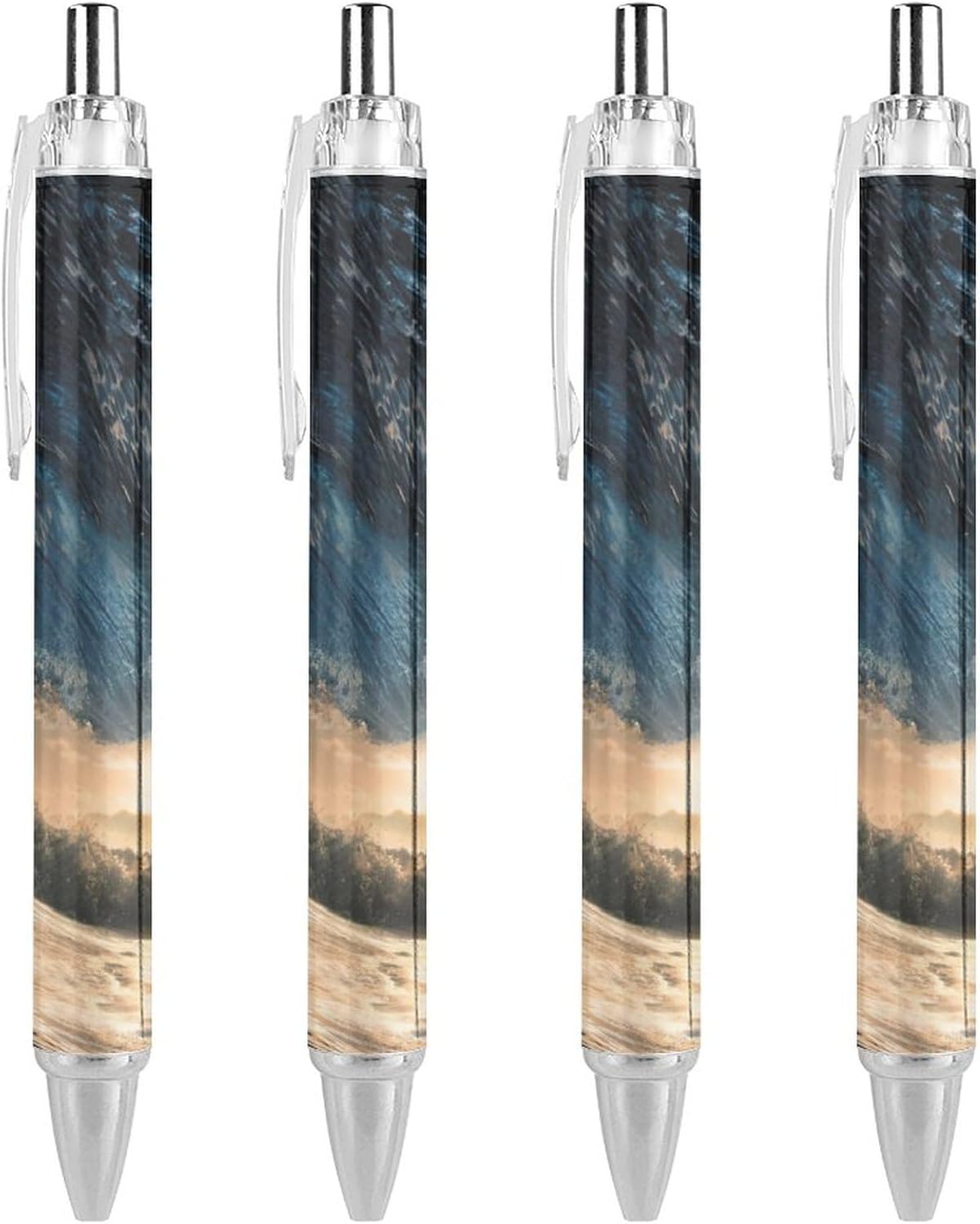 Amazon.com : Glassy Giant Sea Wave Ballpoint Pens Retractable Pen Work ...