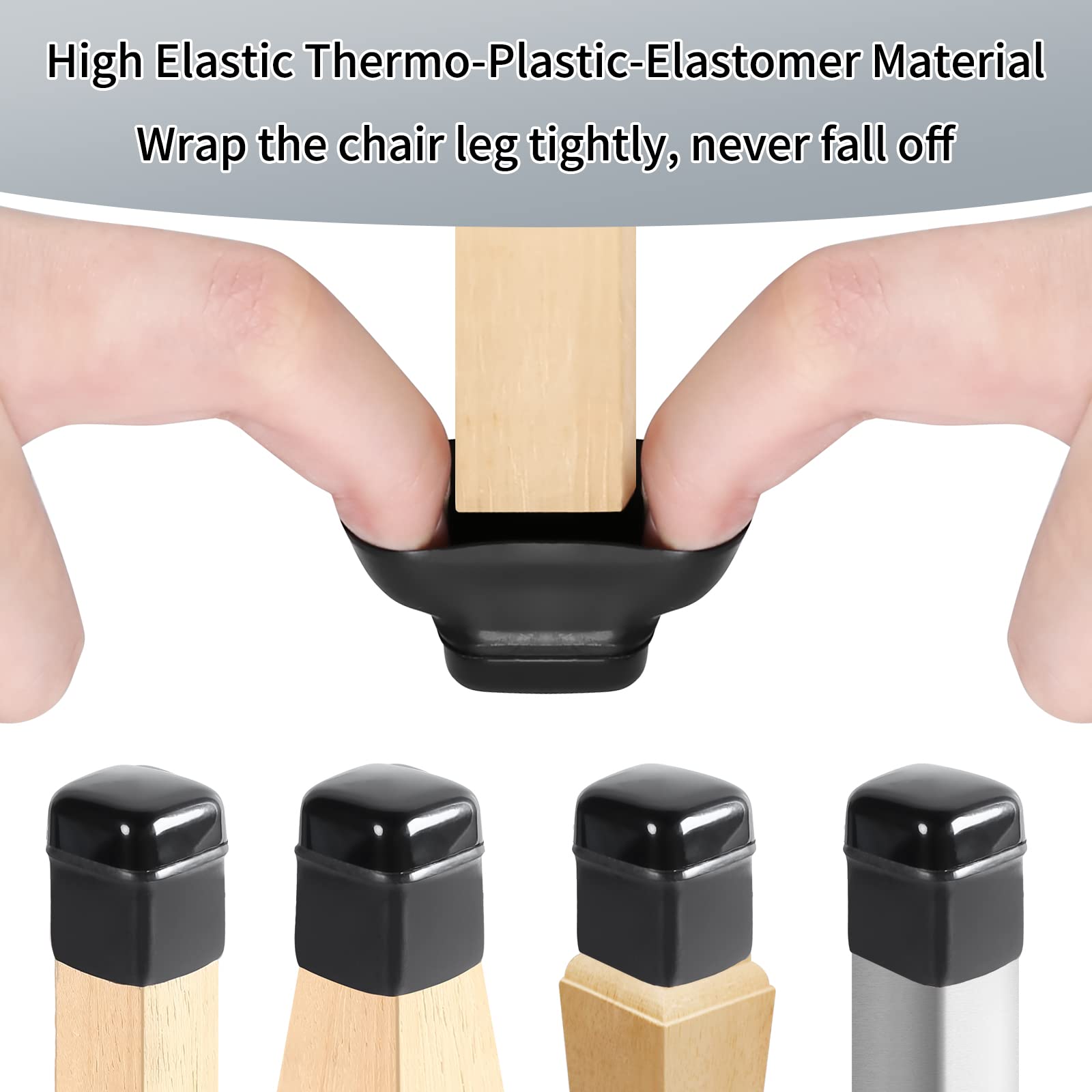 Snapklik.com : 24 PCS Small Chair Sliders For Carpeted Floors, Square ...