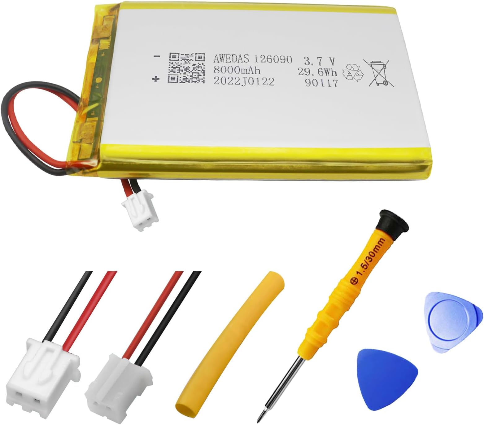 Amazon.com: 3.7V 126090 8000mAh Lithium Polymer ion Battery ...