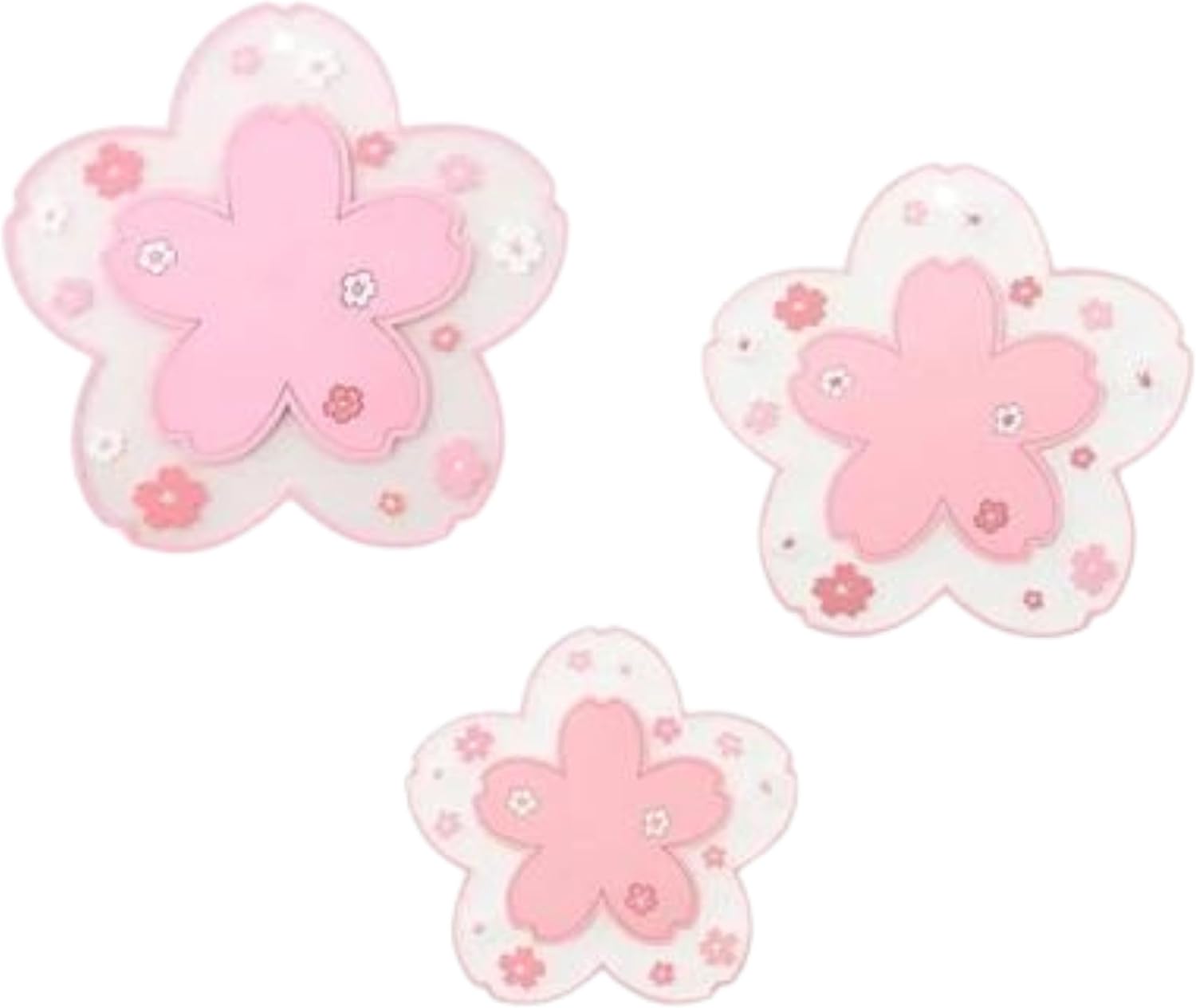 Amazon｜geneX geneX [大中小3枚セット] コースター 鍋敷き ランチョン マット 桜 花びら コップ敷き PVC 断熱 ...