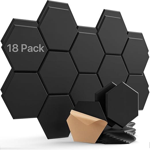 Amazon.com: 18 Pack Hexagon Acoustic Panels, Self-Adhesive Soundproof ...