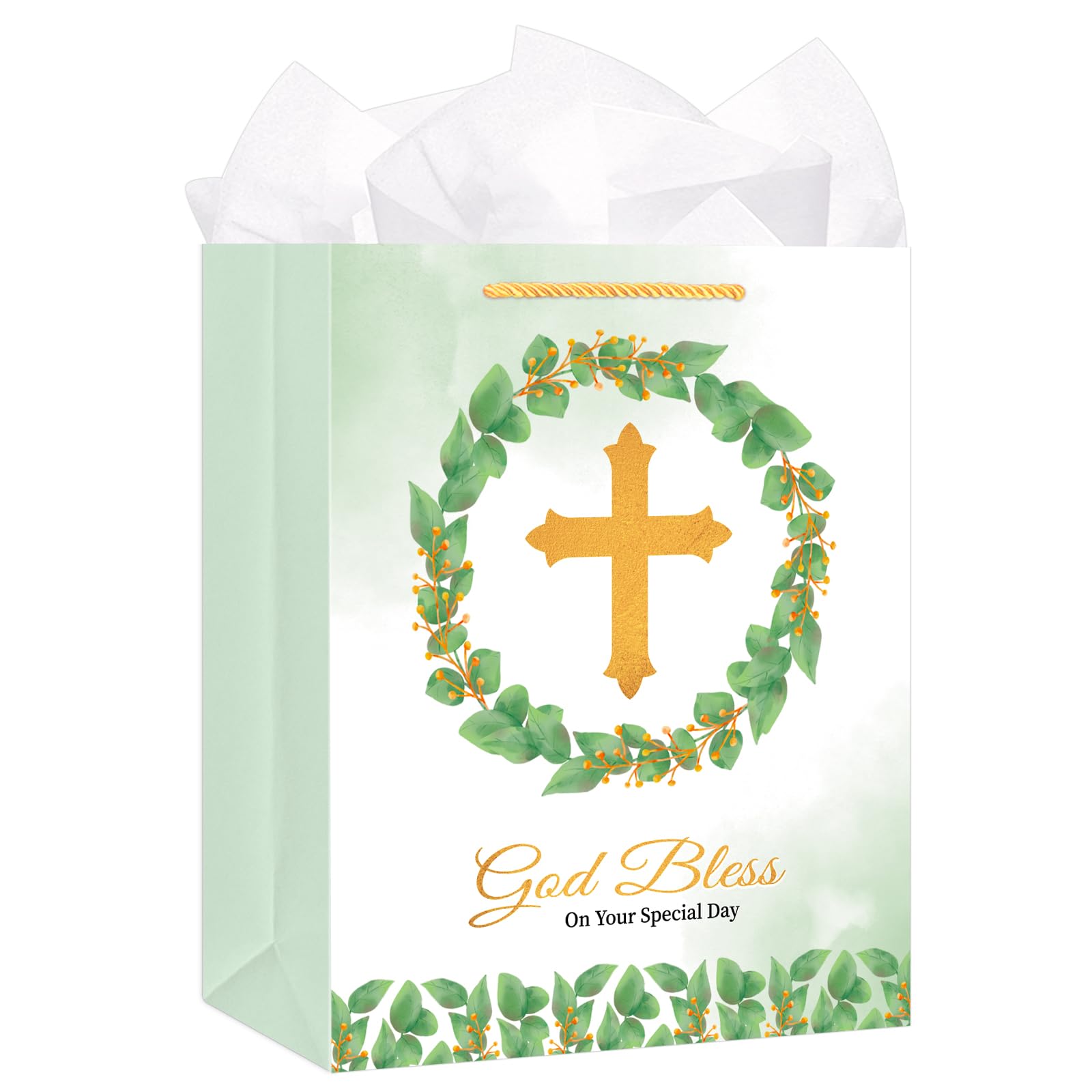 Amazon.com: FLYAB First Communion Gifts Bags for Girls Boys 11.5" Gold ...