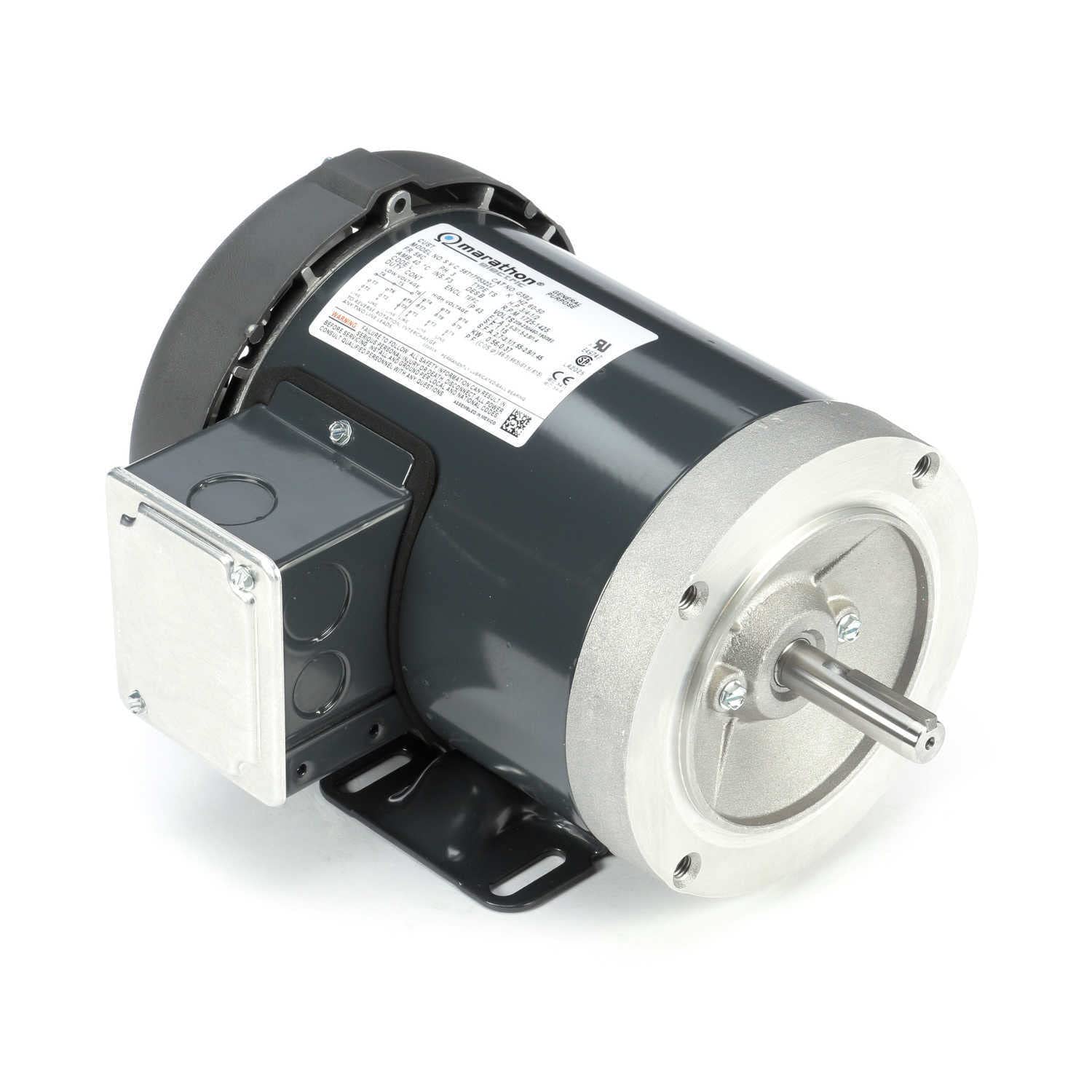Marathon Electric G581 - General Purpose Motor - 3 ph, 1/2 hp, 1800 rpm ...