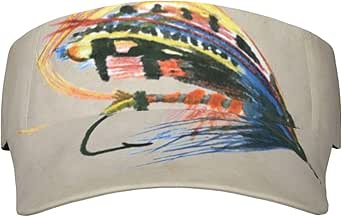 Sports Sun Visor Hats Fly Fishing Lure Salmon Running Adjustable Sun ...