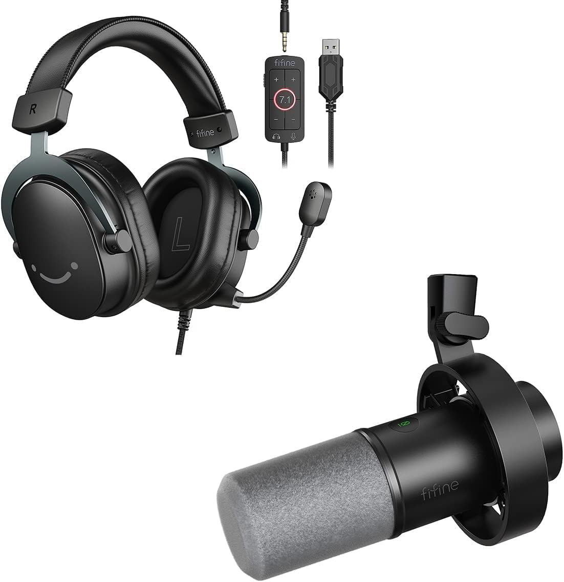 Amazon.com: FIFINE Over-Ear Wired Headset and Dynamic Microphone,Gaming ...