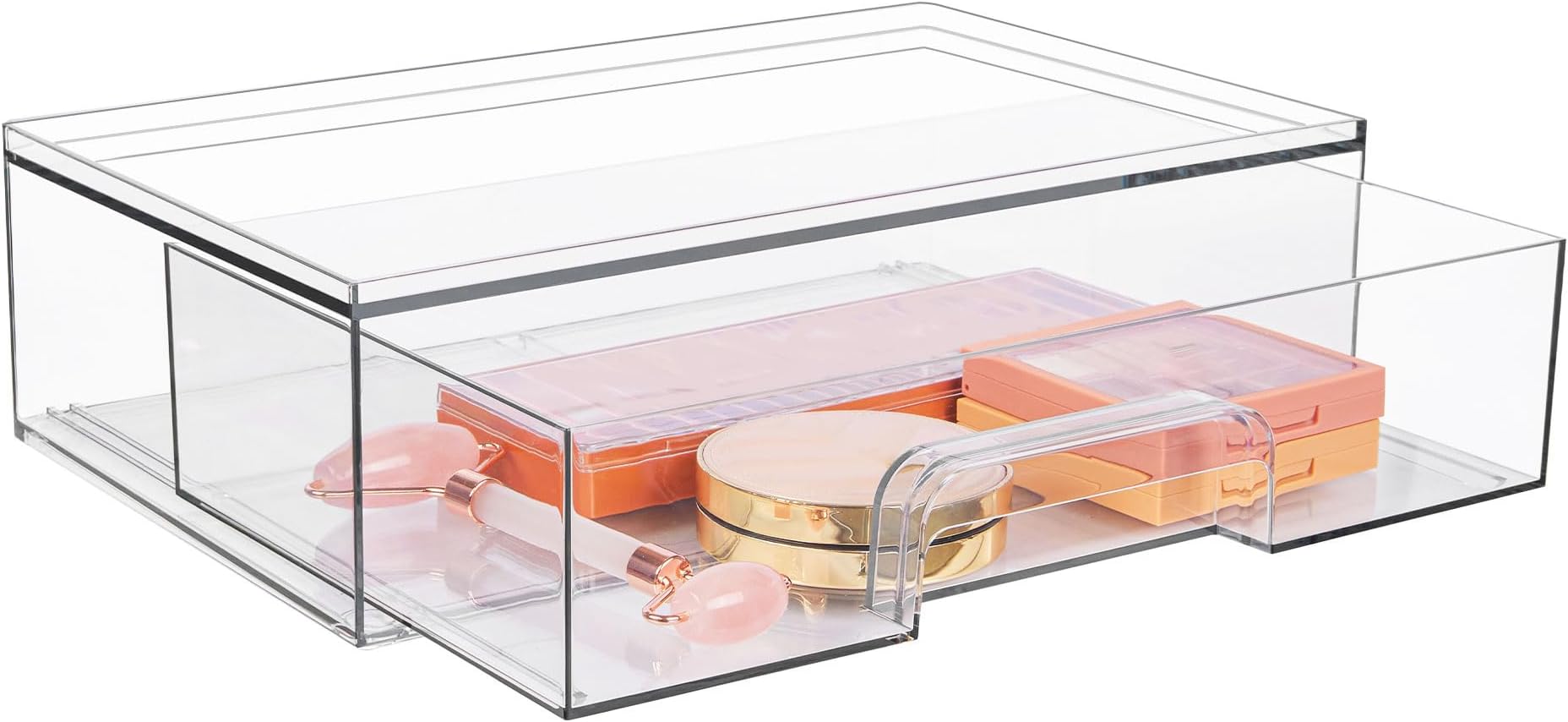 Amazon.com: MSHOMELY 2 Pack Large Stackable Storage Drawers, Clear ...