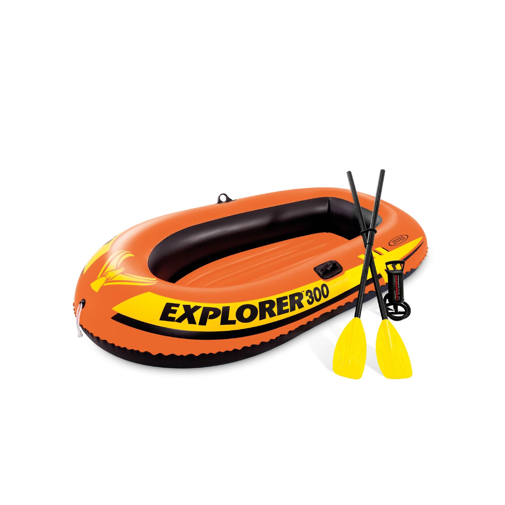 Intex Explorer 300 Compact 83 Inch Long 46 Inch Wide Inflatable Fishing ...