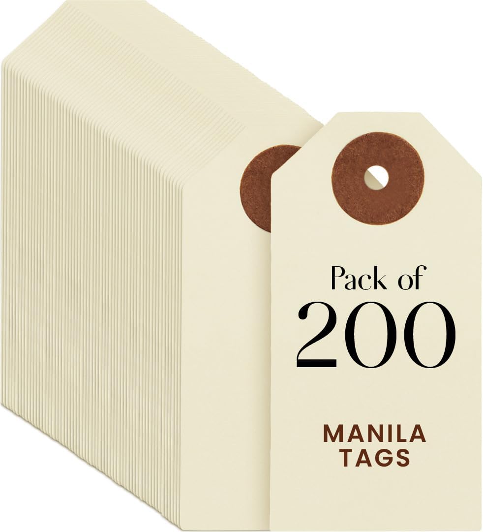 Amazon.com : Blank Manila Shipping Tags Set of 100, Size #1, 9pt Paper ...