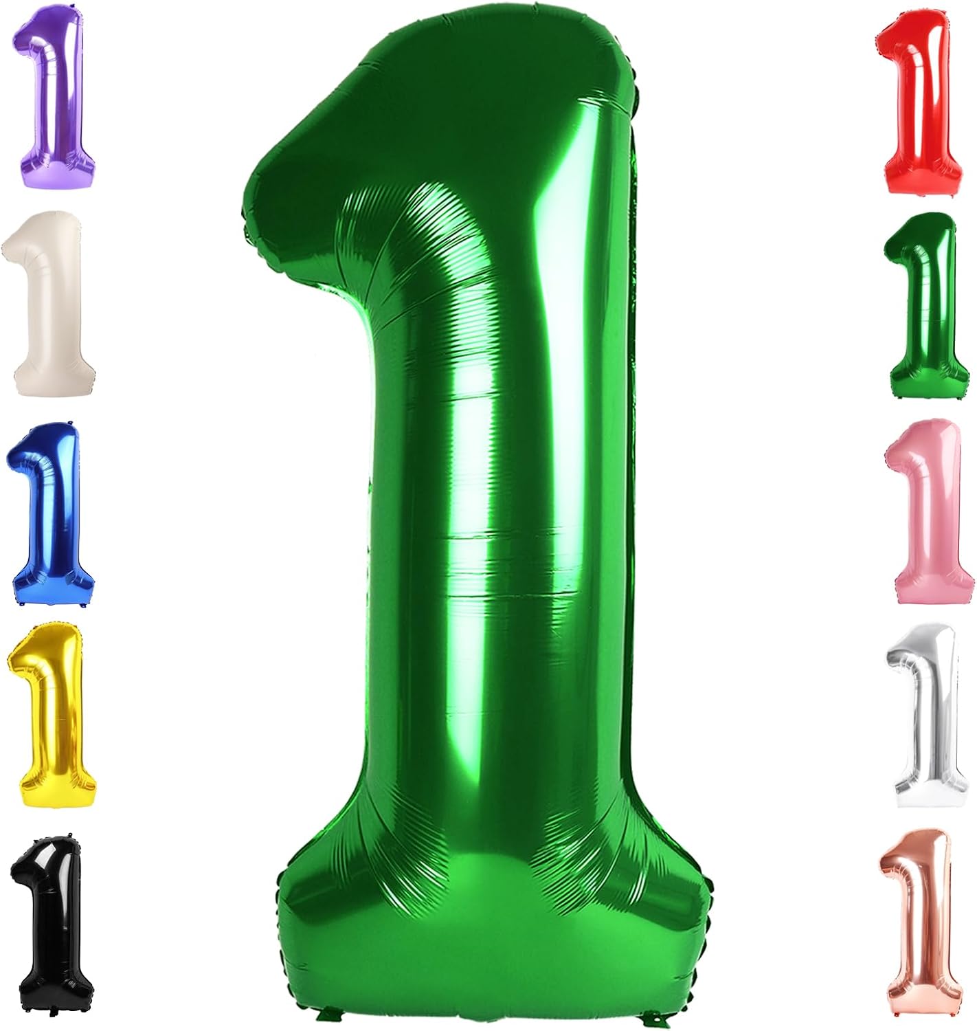 Amazon.com: 40 Inch Number Balloons Dark Green 1 Balloons, Wild One ...