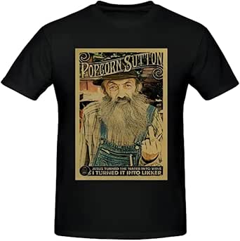 RUYOITL Popcorn Sutton T Shirt Funny Birthday Cotton Tee Vintage Gift ...