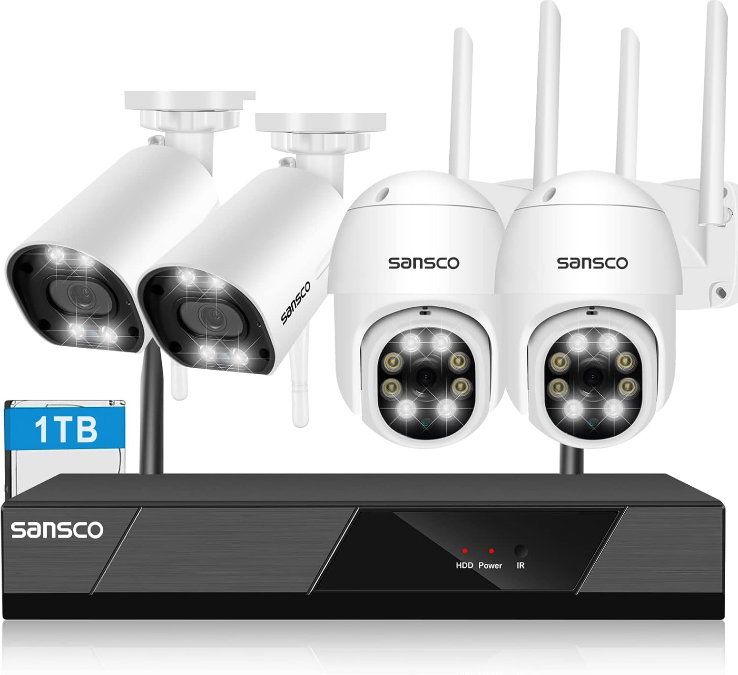 SANSCO 10CH Wireless Security Camera System, 5MP CCTV NVR System with ...