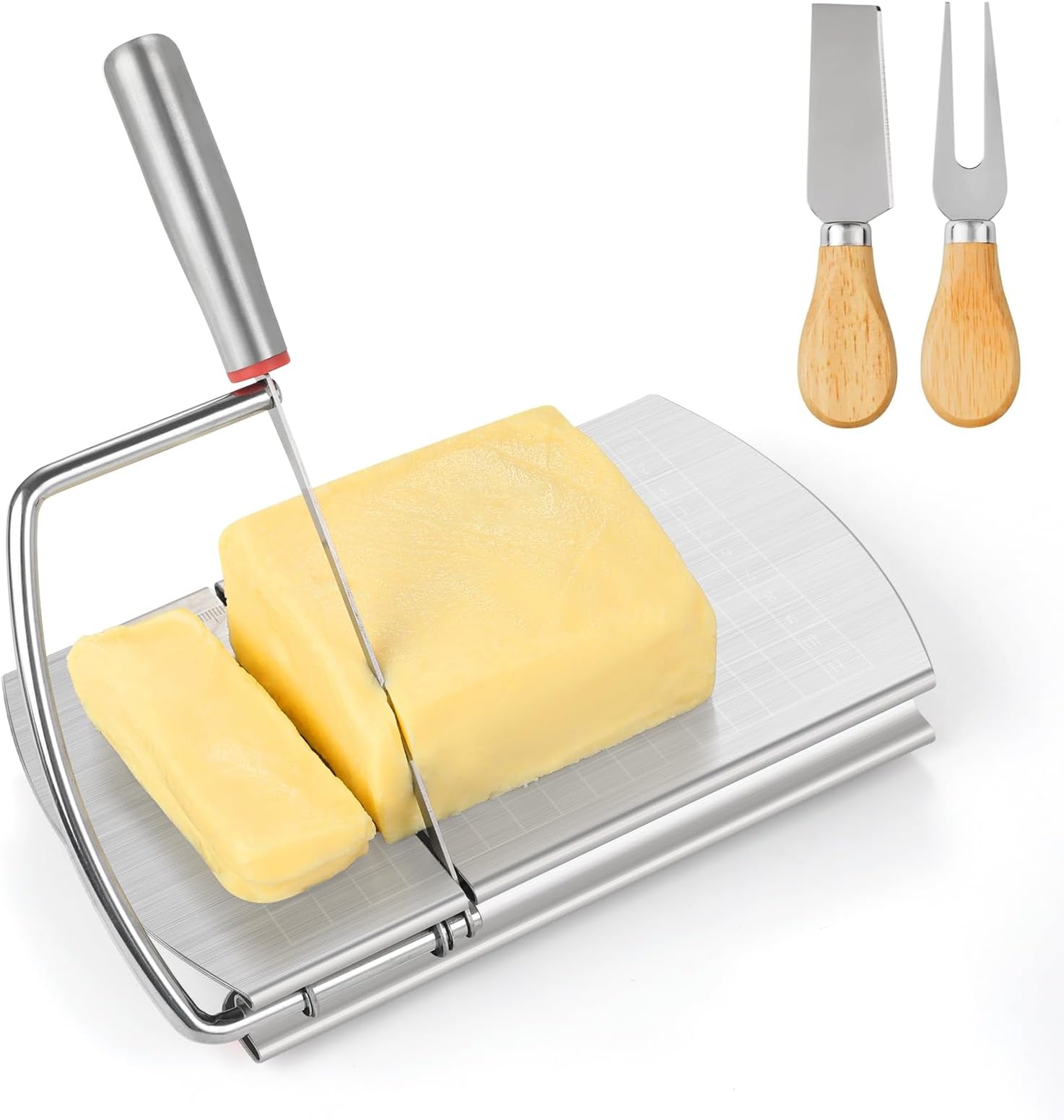 Amazon.com: WILLKOMMEN Wood Cheese Slicer, Cheese Cutter Board with ...