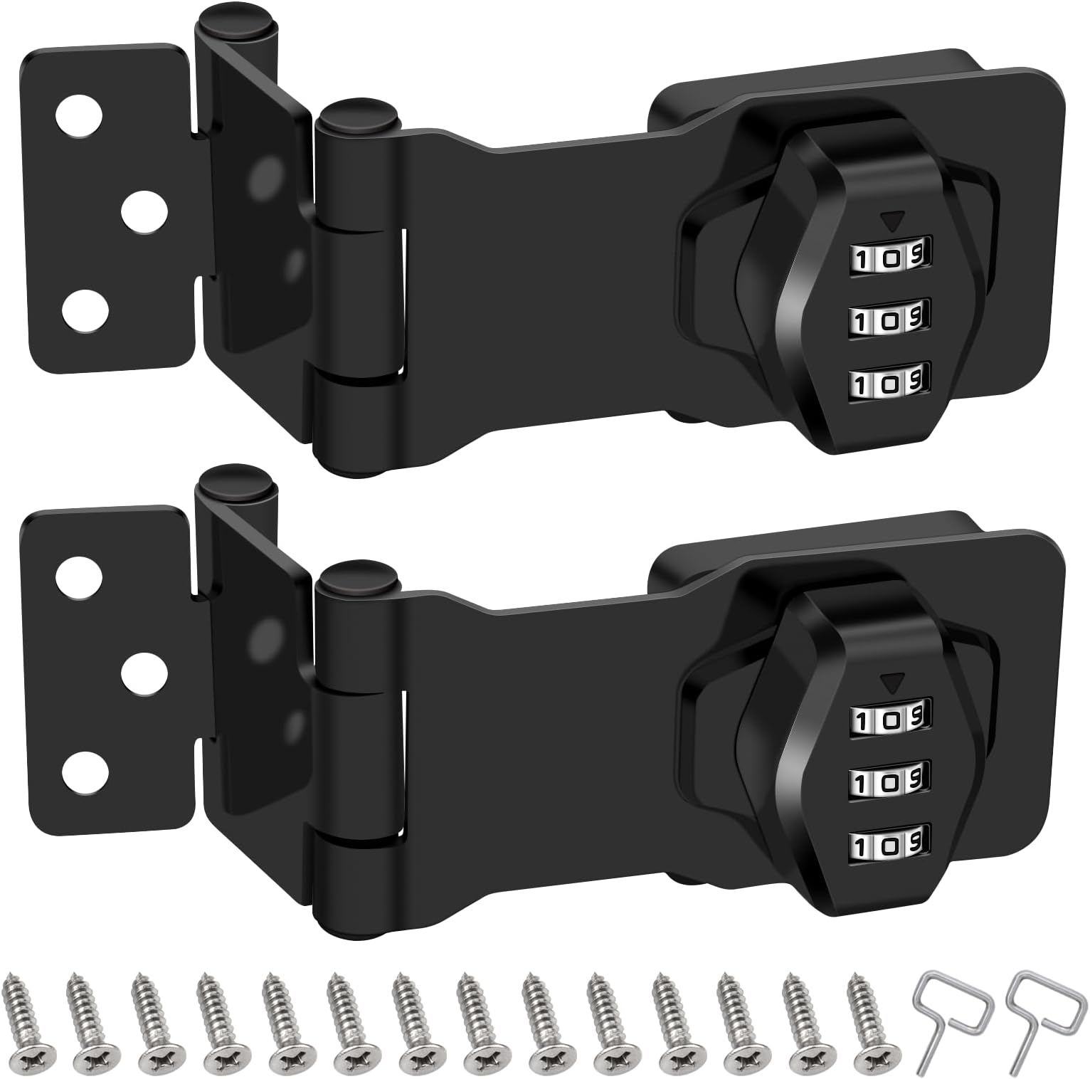 Amazon.com: 2 Pack Password Rotary Hasp Locks, Collapsible Solid 304 ...