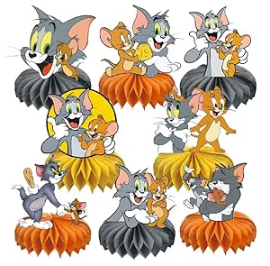 8pcs Cartoon Cat Birthday Party Supplies Decorations,Tom Cat Party ...