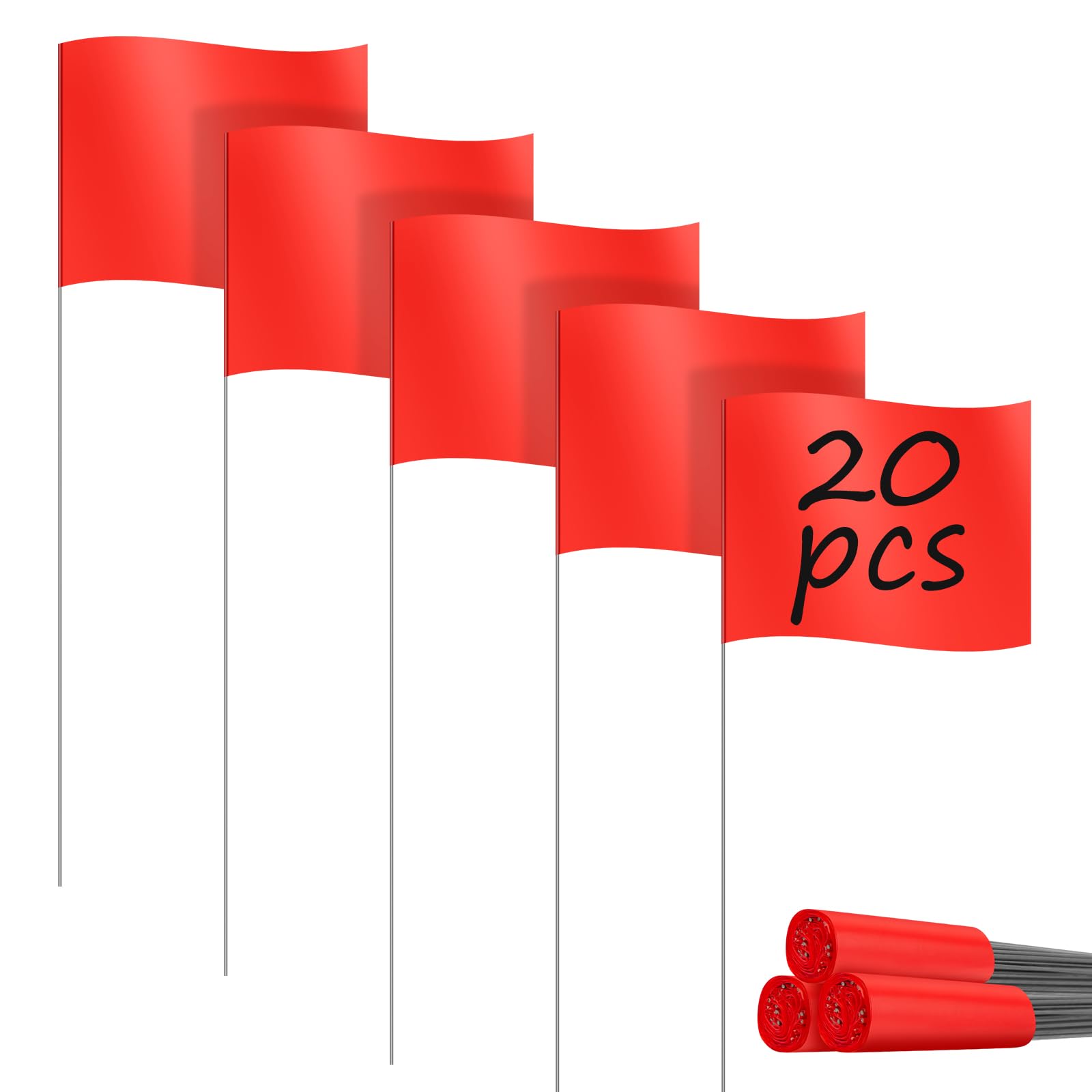 Snapklik.com : IKAYAS 4x5x15 Inch Small PVC Lawn Marker Flags