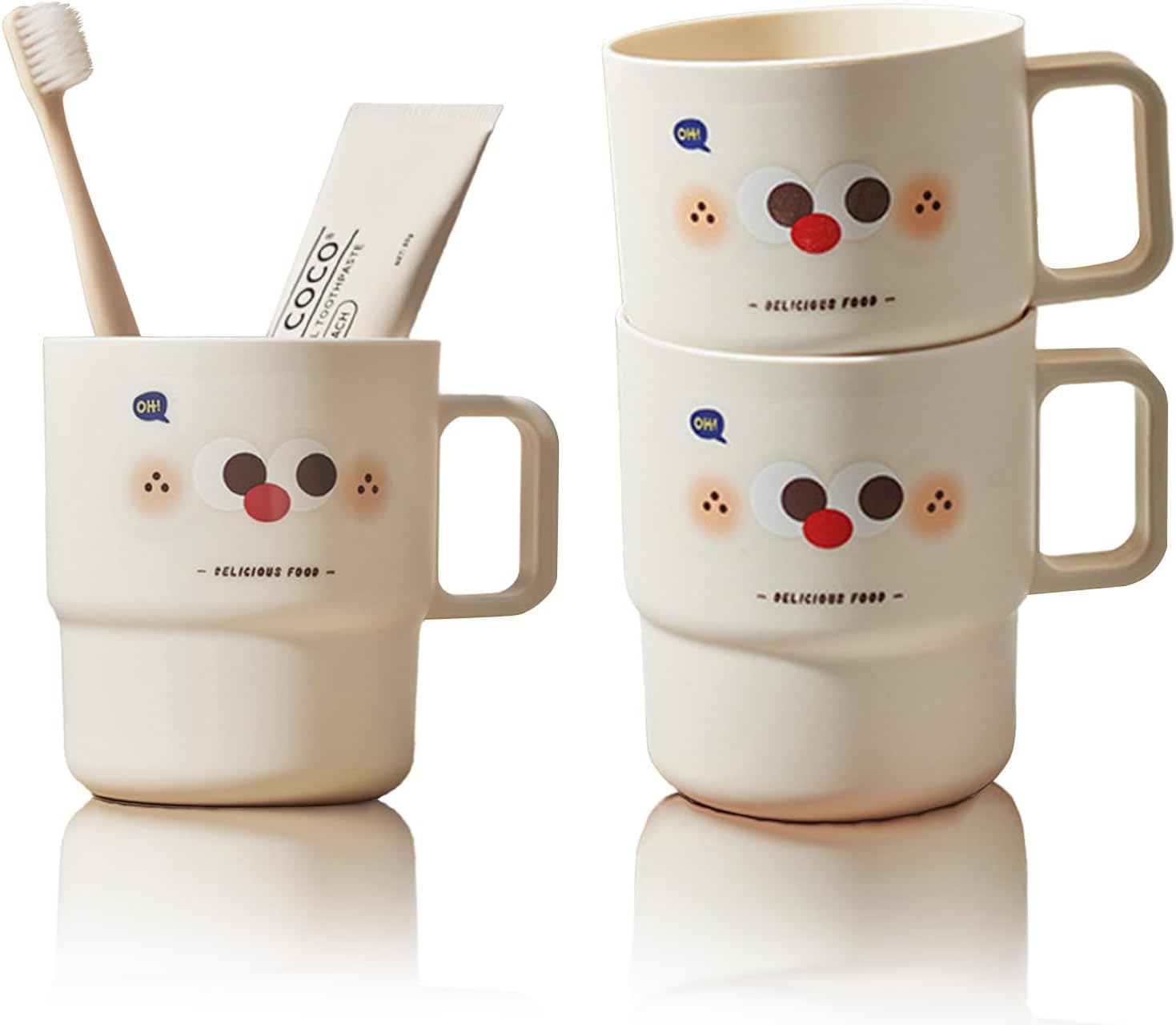 Amazon.com: 3 Pack Toothbrush Cups Bathroom Tumbler, Reusable ...