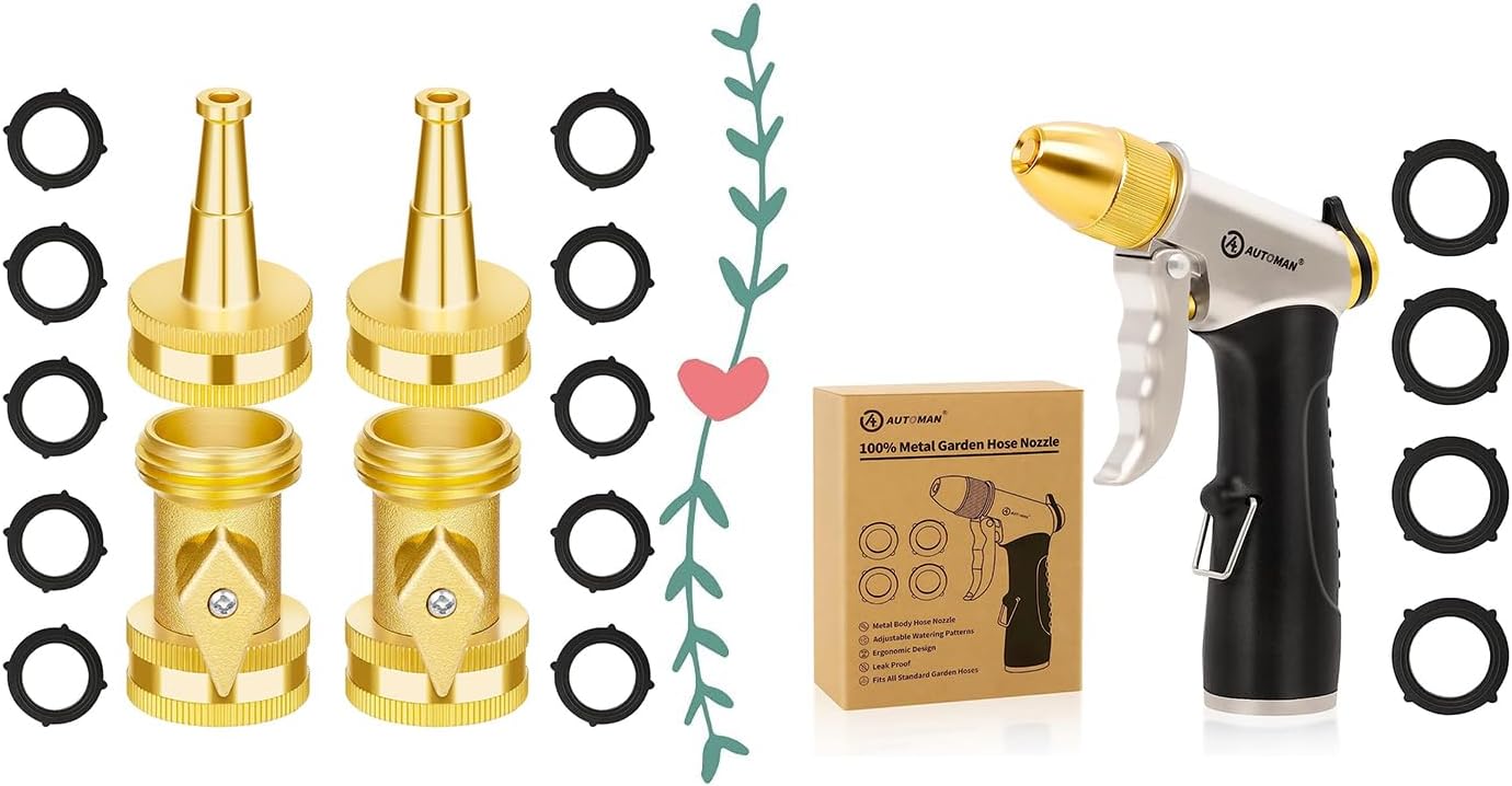 Amazon.com: AUTOMAN Brass Hose Nozzle - High Pressure Jet Nozzle 4 ...
