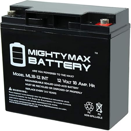 Amazon.com: Mighty Max Battery 12V 18AH SLA Internal Thread Replacement ...
