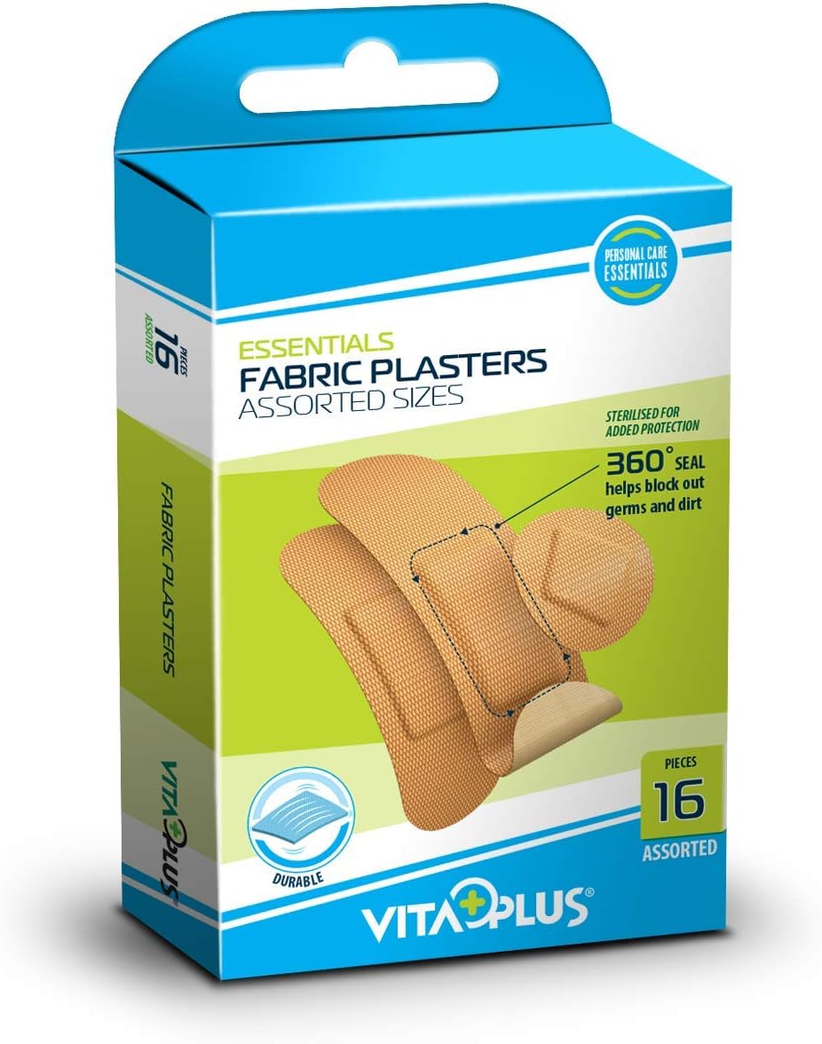 VITAPLUS Fabric Plaster (Assorted) - 16'S : Amazon.co.uk: Health ...