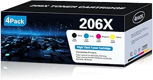 Amazon.com: 206X Toner Cartridges (4Pack, Black/Cyan/Magenta/Yellow ...