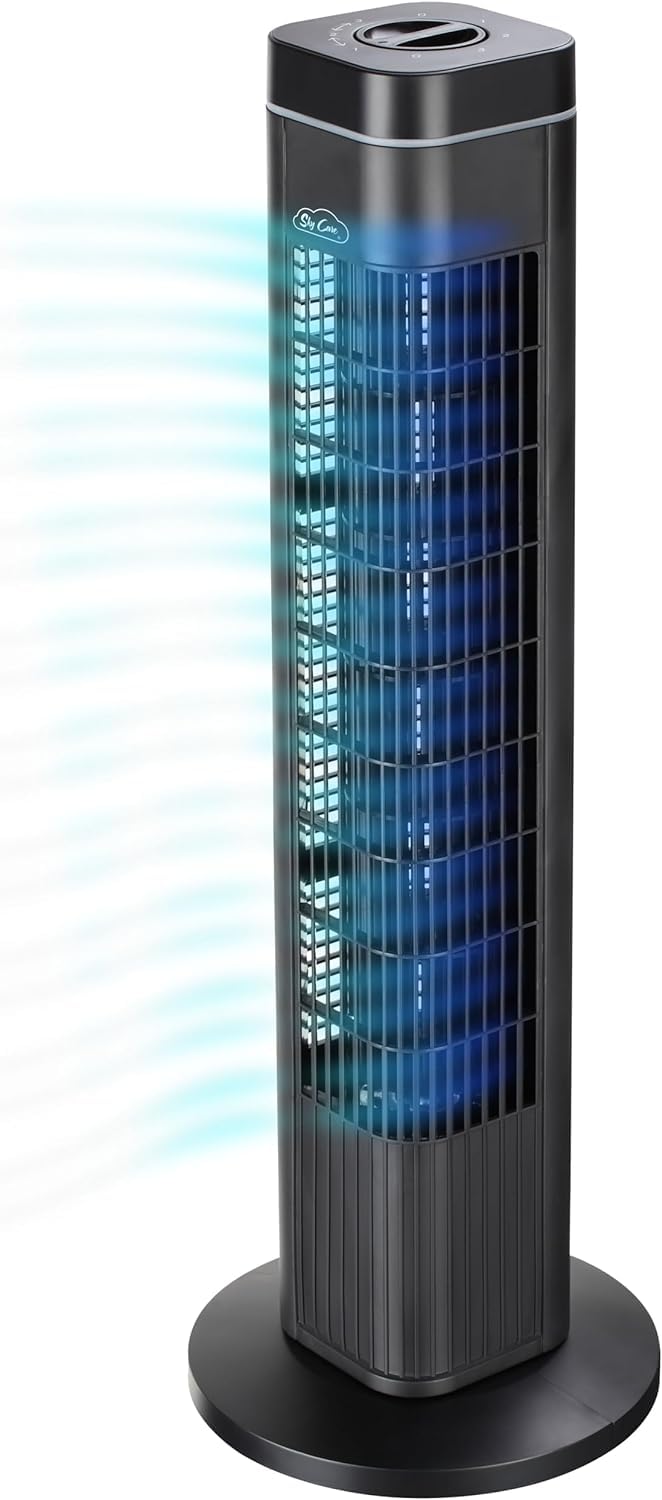 Amazon.com: Elly Décor Sky Care Tower Fan For Bedroom,24 ft/s velocity ...