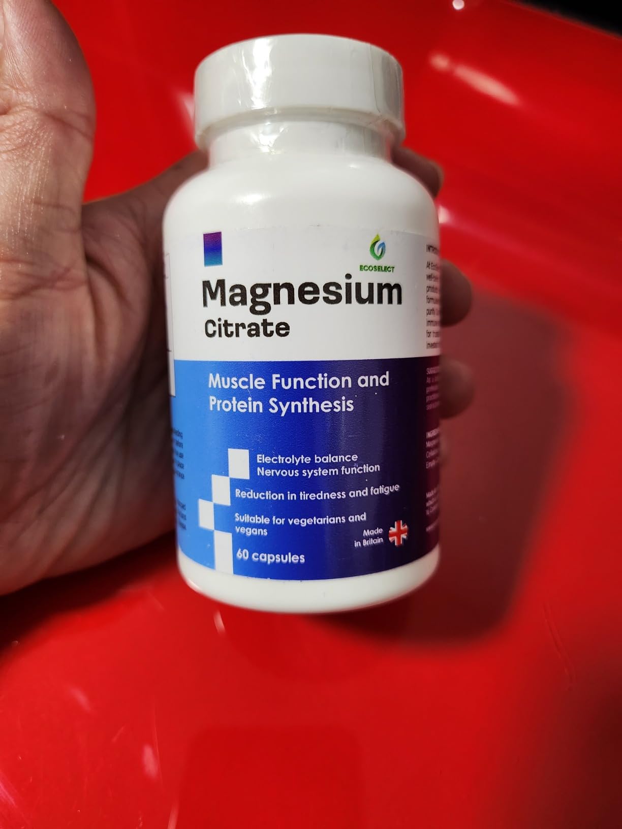 ECOSELECT Premium Magnesium Citrate Capsules 200mg, Made in UK - 60 ...
