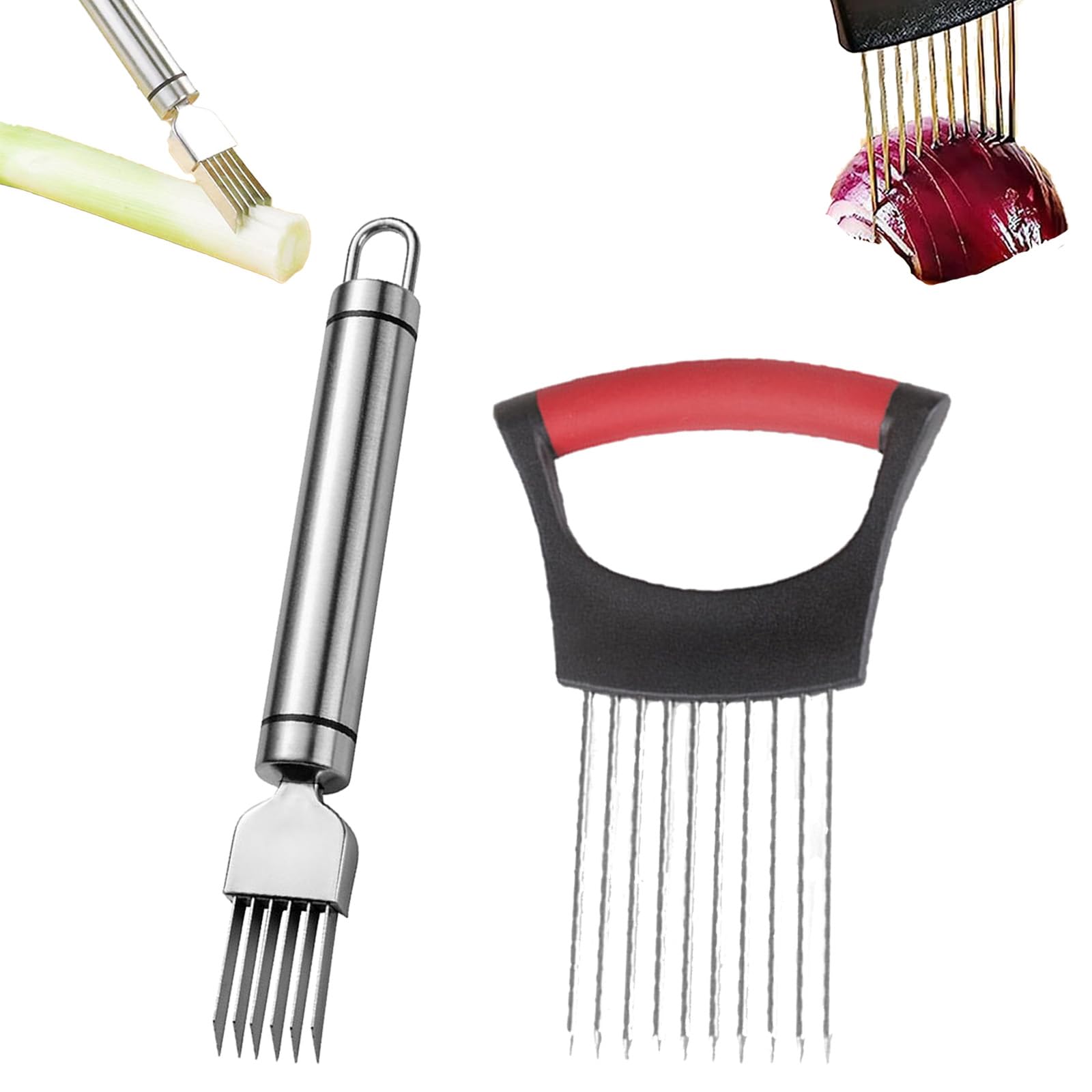 2 PCS Onion Slicer, Vegetable Cutter, Premium Kitchen Tools Set for ...