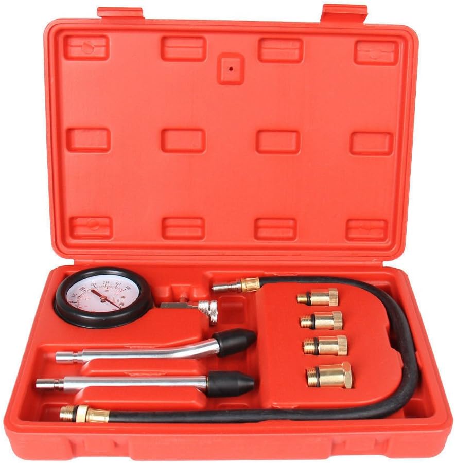 Compression Tester Kit, 8pcs Petrol Engine Cylinder Compression Tester ...