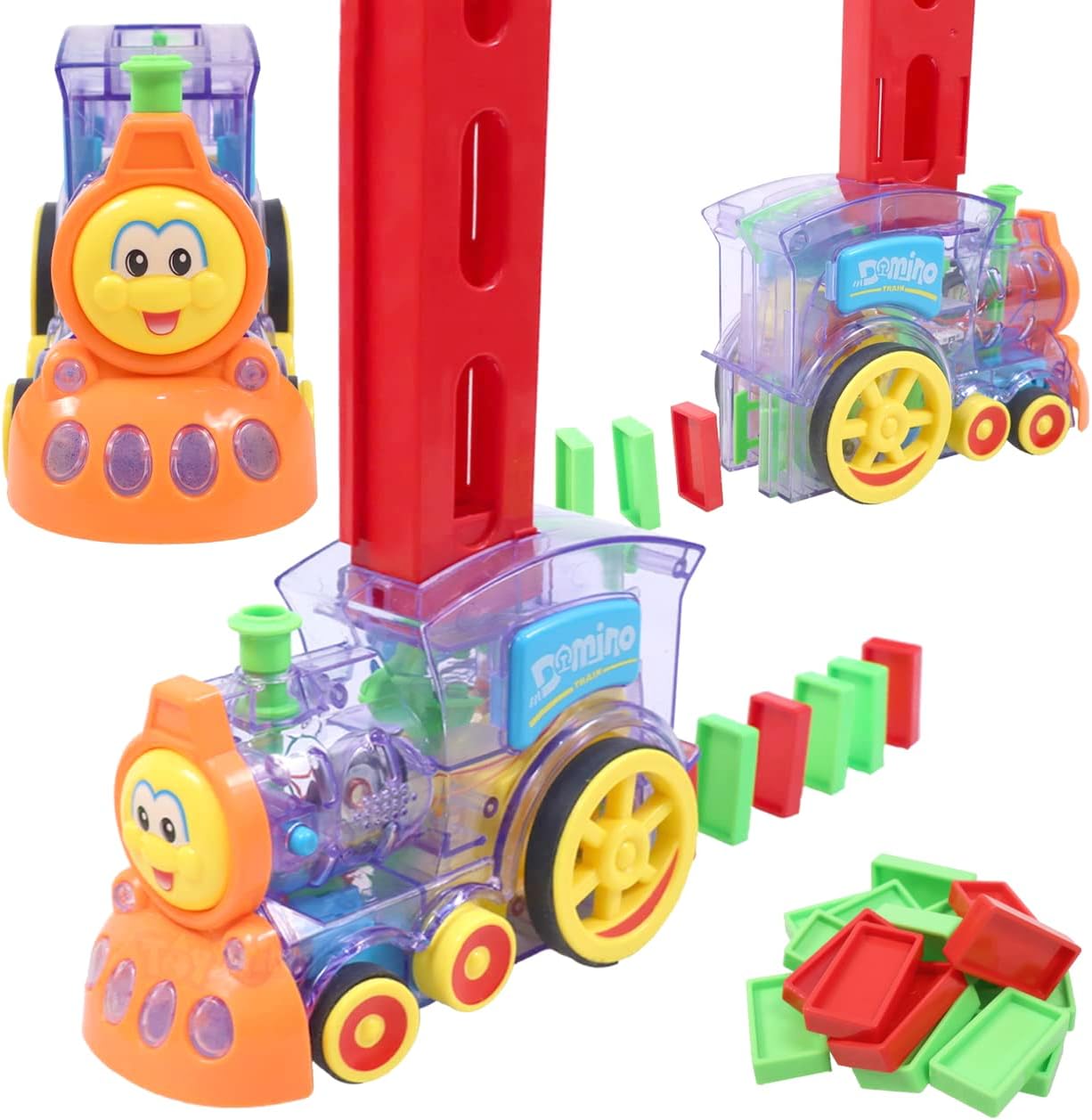 Toyshine 40 Pcs Domino Train Toy Set, Domino Rally Train Model with ...