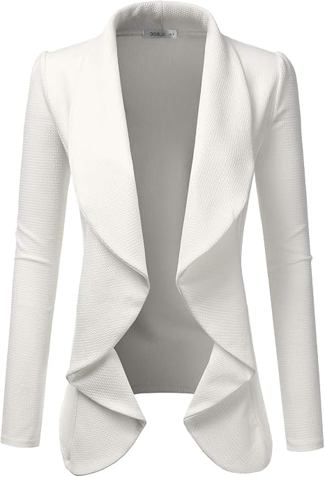 Doublju Classic Draped Open Front Blazer for Women with Plus Size at ...