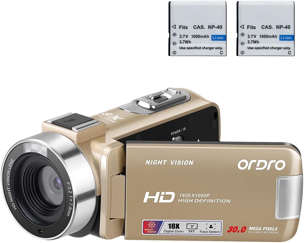 Amazon.com : ORDRO Video Camera Camcorder Digital Camera Recorder Full ...