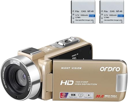 Amazon.com : ORDRO Video Camera Camcorder Digital Camera Recorder Full ...