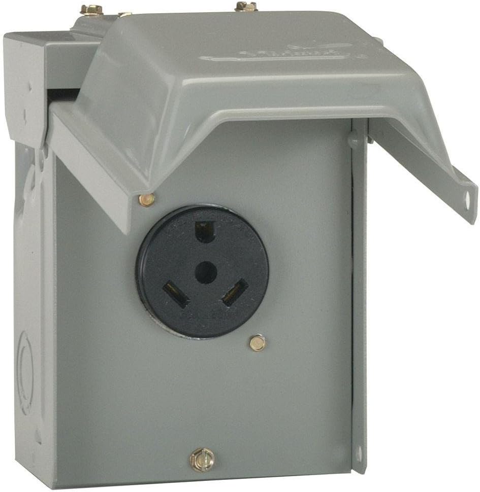 110V Electrical Power Outlet Box, 30 Amp Gray - Amazon.com