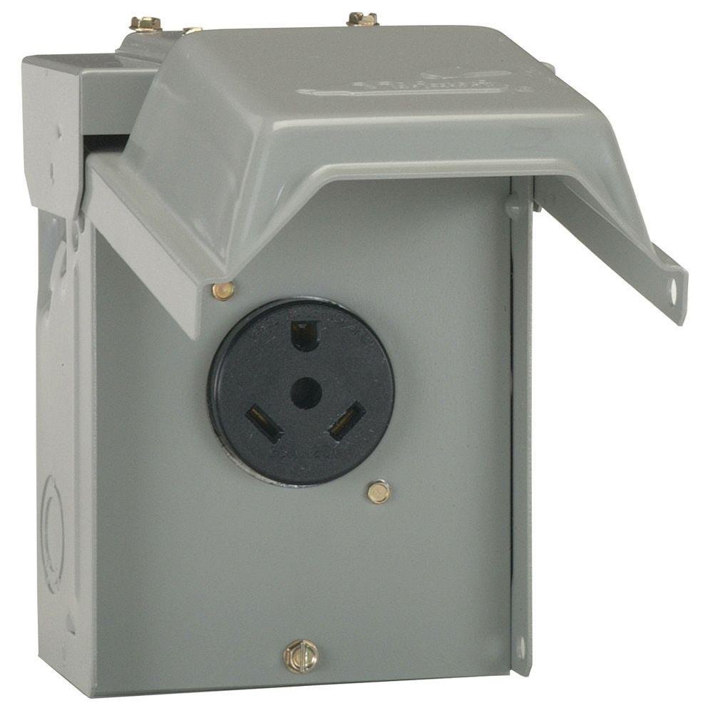 110V Electrical Power Outlet Box, 30 Amp Gray - Amazon.com