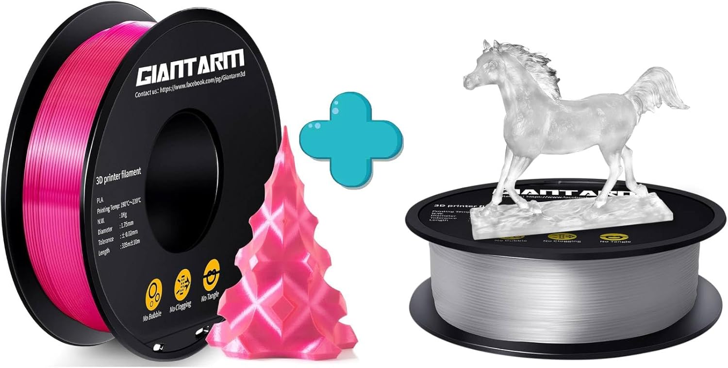 Amazon.com: GIANTARM Silk PLA 3D Printer Filament 1kg,Silk Pink PLA and ...