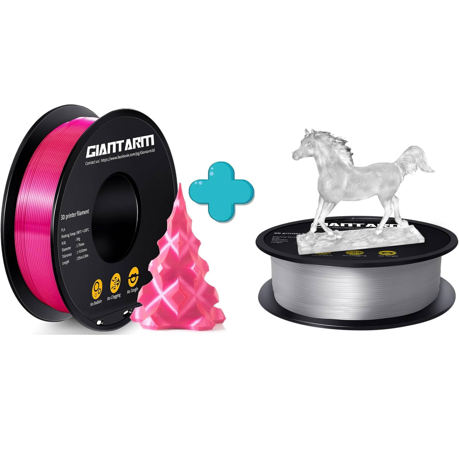 Amazon.com: GIANTARM Silk PLA 3D Printer Filament 1kg,Silk Pink PLA and ...