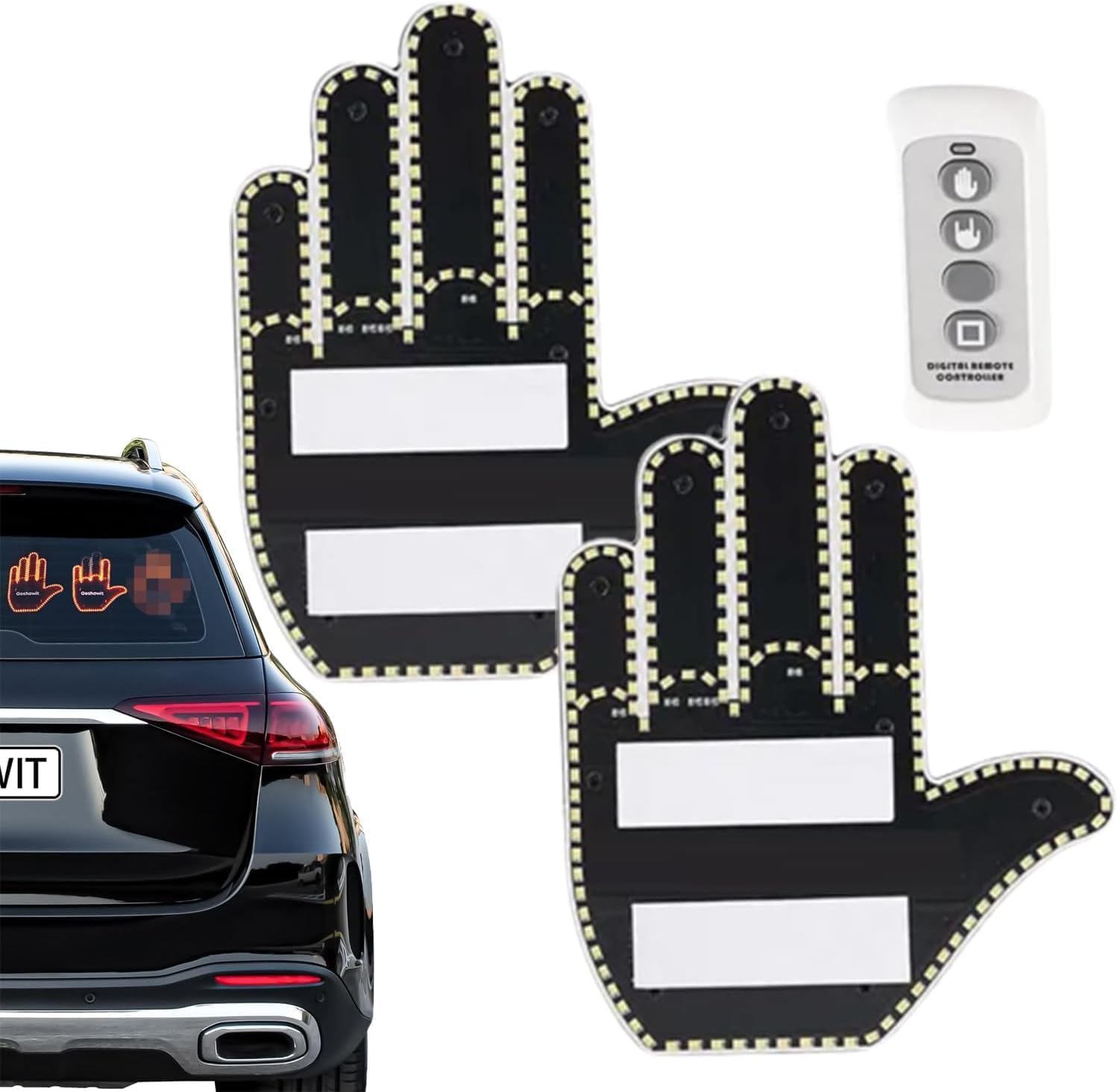 Cute Hand Gesture Light for Car, New Finger Light Led Car Back Window ...