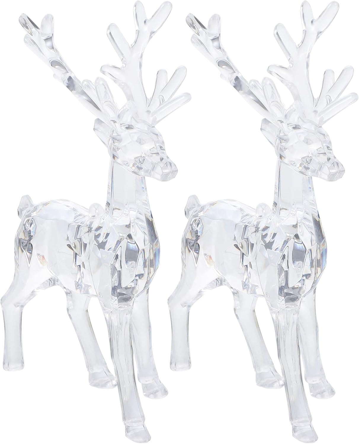 Sewroro 2pcs Christmas Reindeer Ornaments Acrylic Reindeer Deer ...