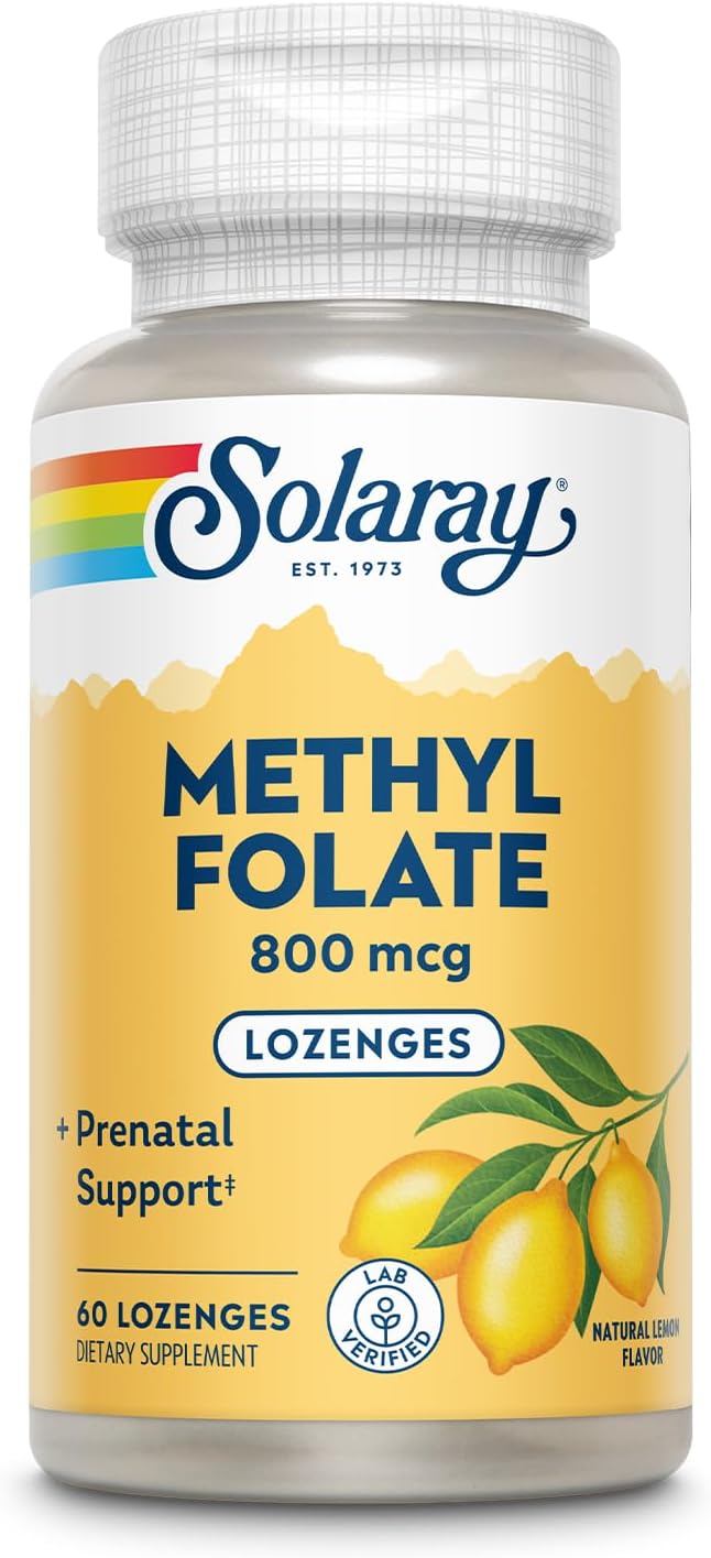 Amazon.com: SOLARAY Methyl Folate 800 mcg - 470 mcg Folic Acid - 5-MTHF ...