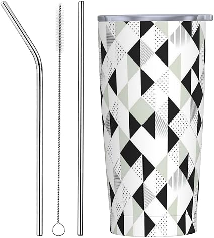Amazon.com: HIEJKQXC Seamless Pattern With Geometric Triangles 20oz ...
