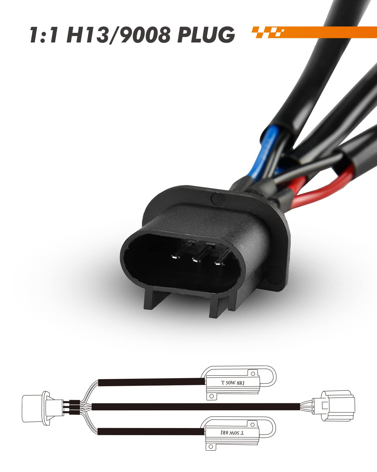 Snapklik.com : 9008/H13 Fog Bulbs Relay Harness Adapter Anti Flicker ...