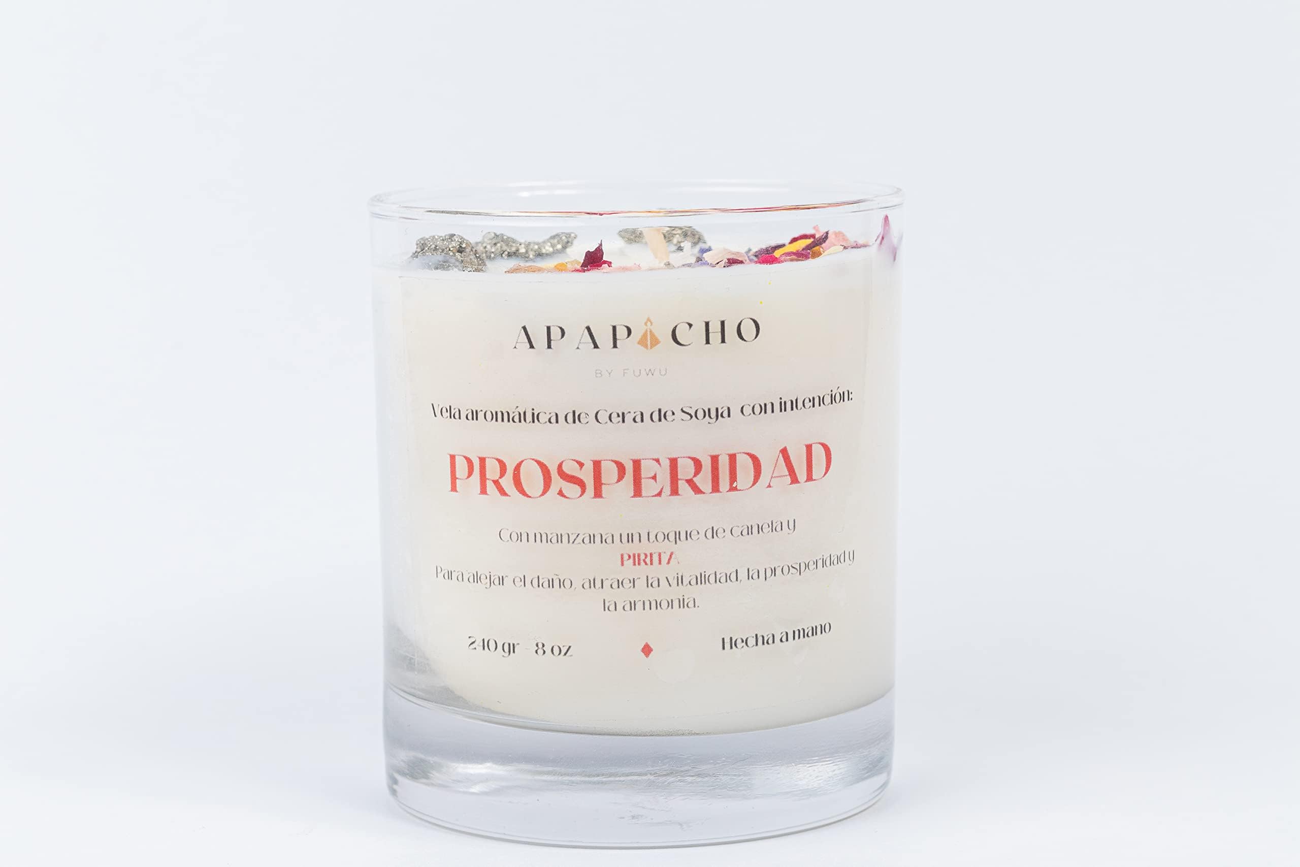 Fuwu, velas aromaticas relajantes de cera de soya con cuarzos naturales ...
