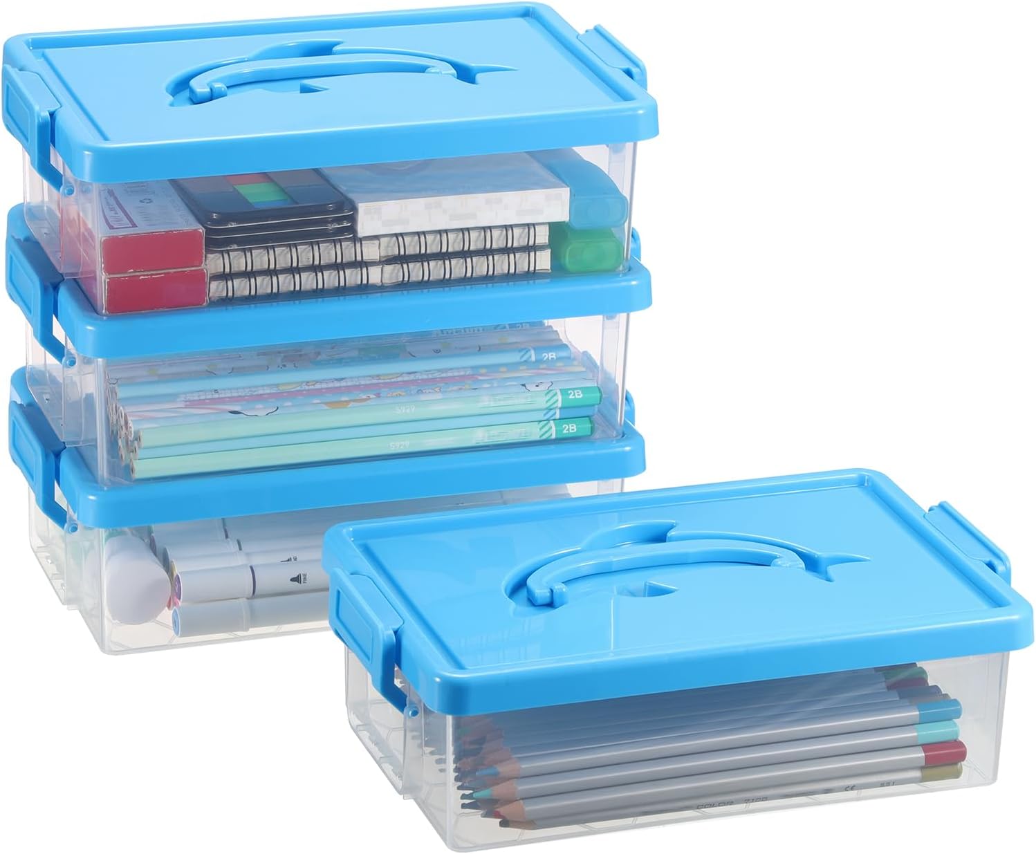 Amazon.com: BTSKY NEW UPDRADED Dolphin Pencil Boxes- 4 Pack Extra Large ...