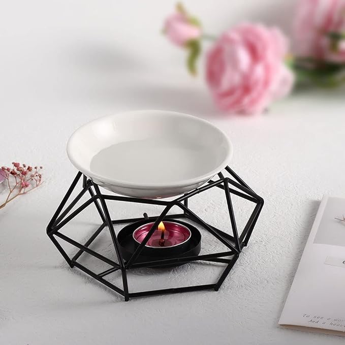 SXCHEN Delicate Romantic Ceramic Tealight Candle Holder Oil Burner ...