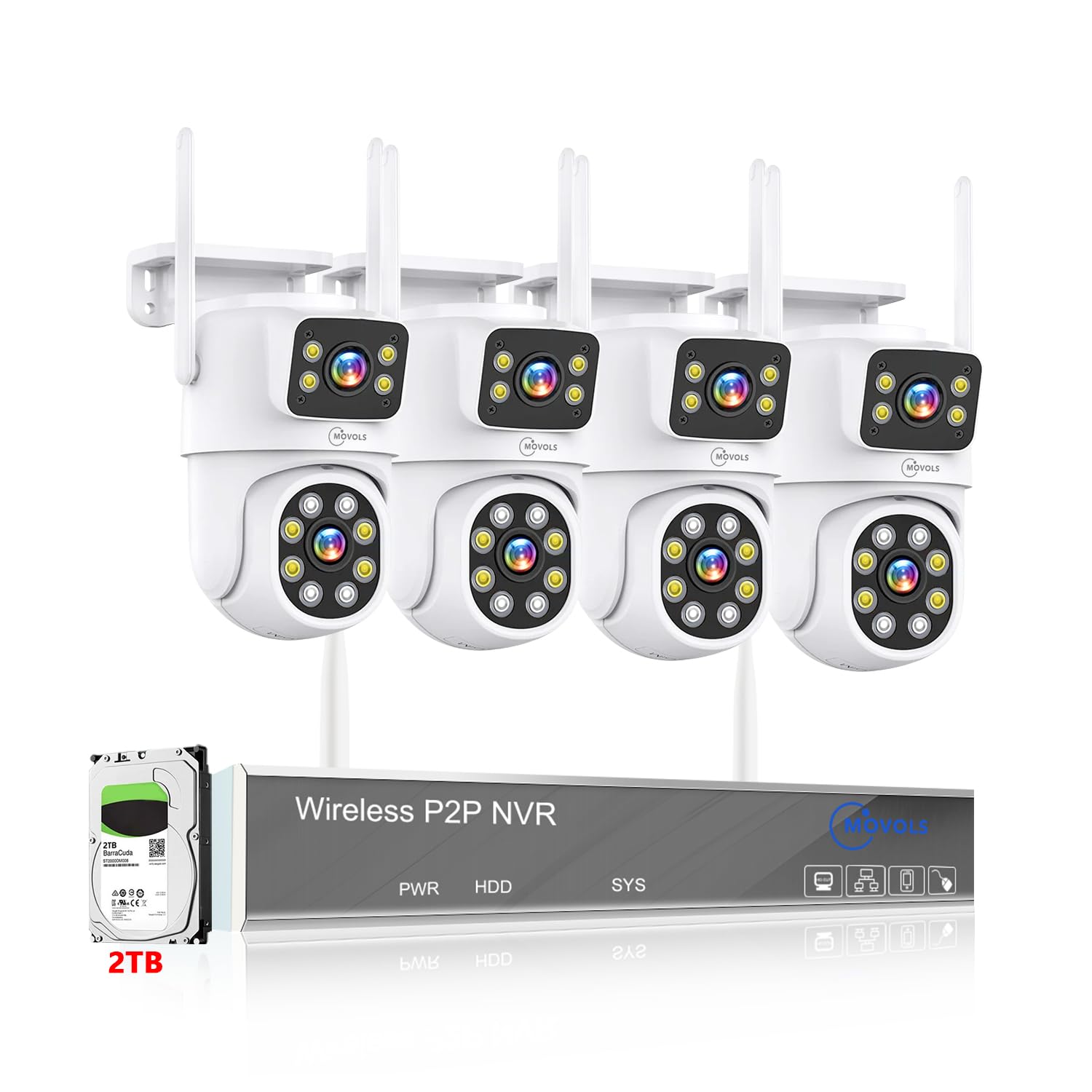 Amazon.com: MOVOLS Wireless Security Camera System 5G/2.4G WiFi 4pcs ...