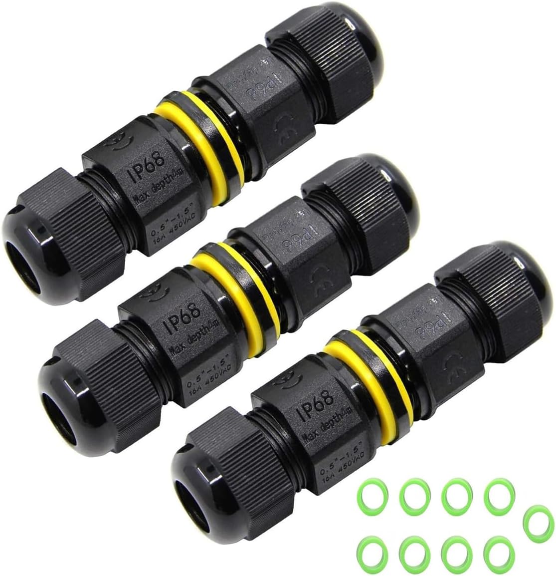 LBOYLOVE 3 Pin Waterproof Connector, Outdoor 2 Way IP68 Waterproof ...
