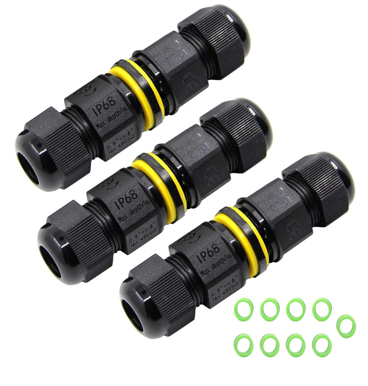 LBOYLOVE 3 Pin Waterproof Connector, Outdoor 2 Way IP68 Waterproof ...
