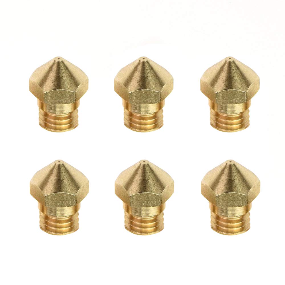 Amazon.com: 6pcs Assorted Brass MK10 Nozzle 0.2,0.3,0.4,0.5,0.6,0.8mm ...
